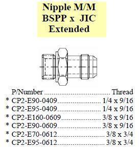 Nipple BSPP x JIC Extended - Oil Solutions